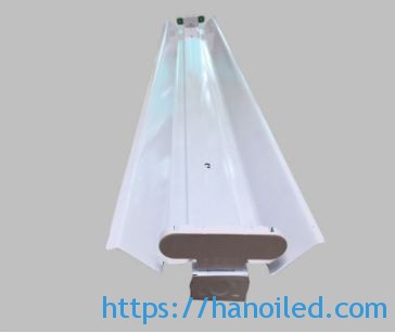 Máng đèn led đôi phản quang công nghiệp | Bộ đèn tuýp đôi có choá inox